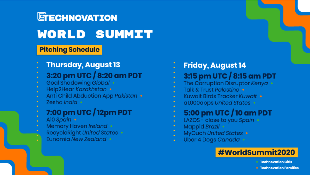Technovation World Summit Agenda 2020 | Technovation